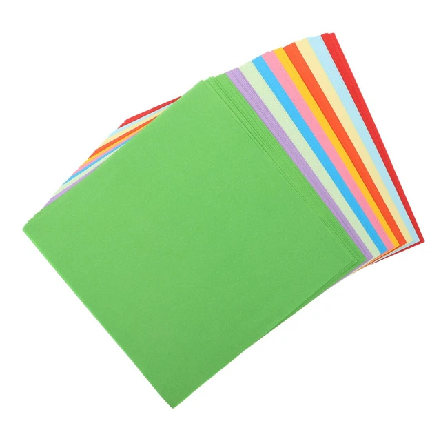 100 PCS MULTICOLOR Cardstock Origami Papers for Beginner Corrugated ...