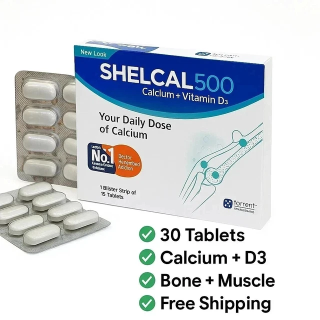 SHELCAL 500 CALCIUM Tablets With Vitamin D3 pack of 2 £21.24 - PicClick UK