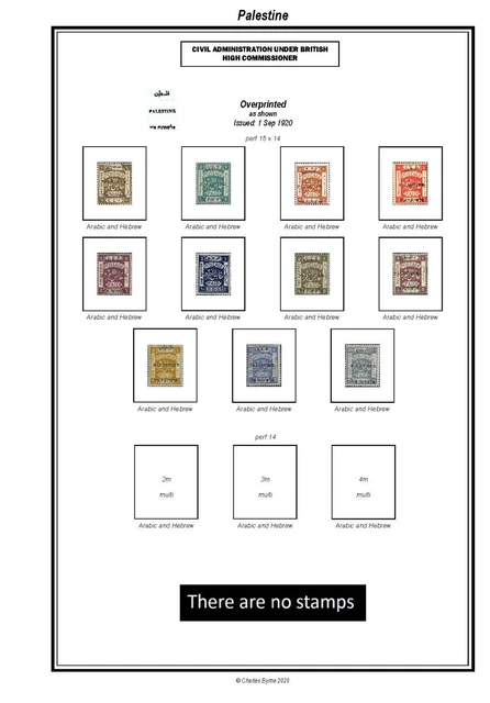 PRINT A PALESTINE (1918-1967) Stamp Album fully illustrated & annotated ...