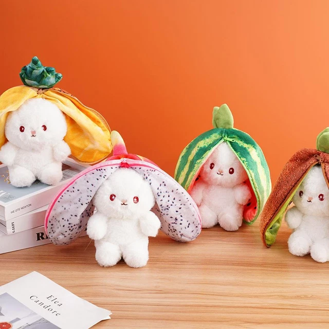 BUNNY STUFFED ANIMAL Cute Rabbit Plushies Hide-and-Seek Bunny Plush Toy ...