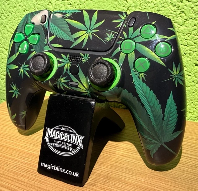 SONY DUALSENSE PS5 Custom Controller Green Leaf Design TMR No Drift £ ...