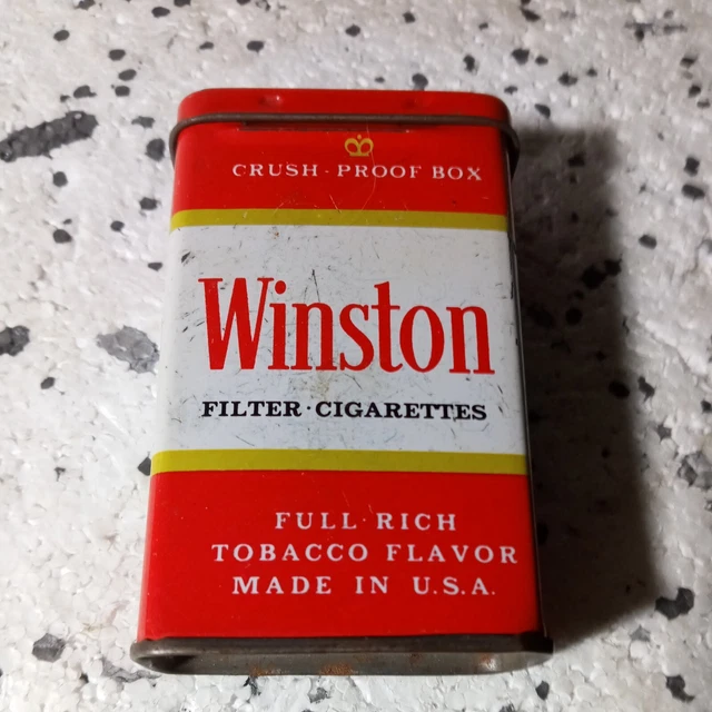VINTAGE WINSTON FILTER Cigarettes Crush Proof Box Metal Tin £22.22 ...