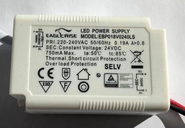 ERSATZTRAFO EAGLERISE MODEL: Ebp018V0240Ls Led Power Supply Led Trafo 24V EUR 24,00 - PicClick DE