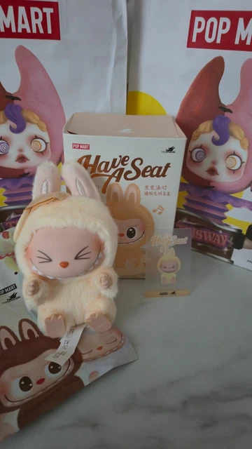 POP MART OFFICIAL LABUBU Have a seat vinyl figure plush keychain Mint ...
