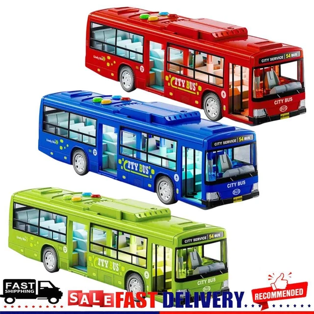 BATTERY-OPERATED CAR MODEL Toy Interactive Electric City Bus Toy for ...