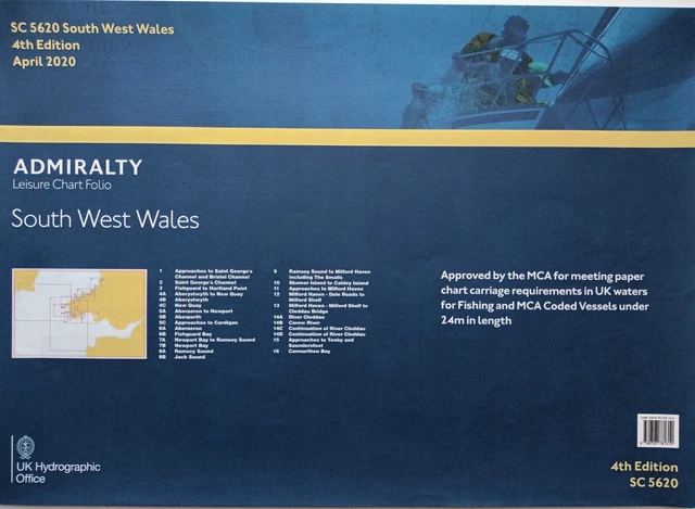 SOUTH WEST WALES Admiralty Chart Folio SC5620,Unused, 16 charts, newest ...