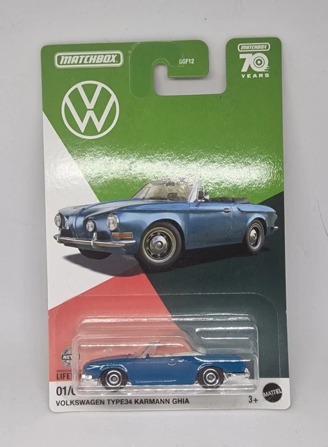 MATCHBOX VOLKSWAGEN KARMANN Ghia Type 34 Convertible Blau 2023 Series ...