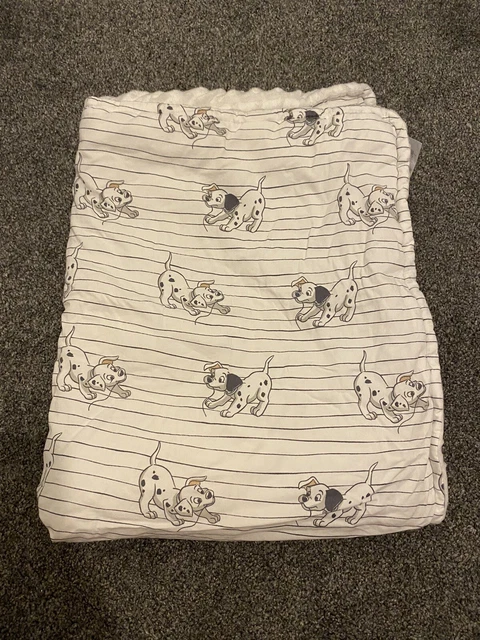 PRIMARK DISNEY WHITE black 101 dalmatians puppy dog spotty baby blanket ...