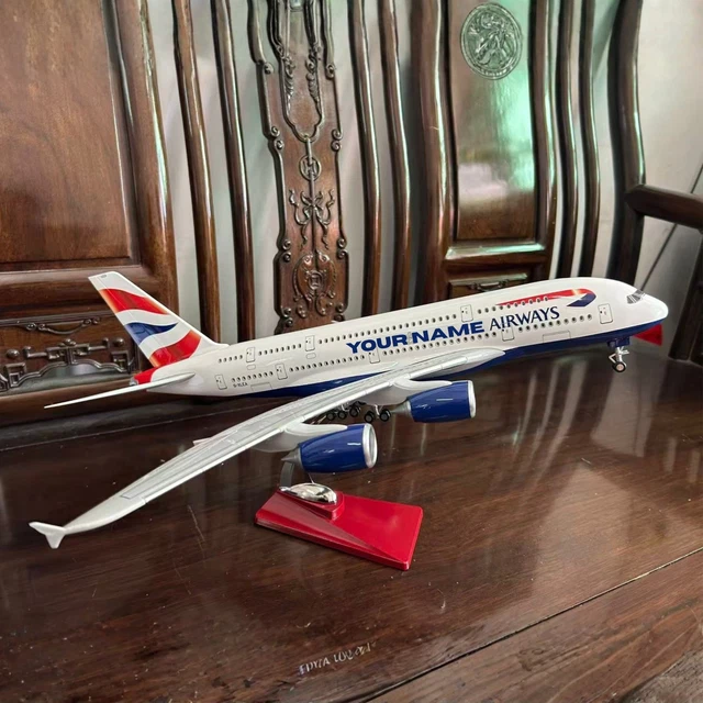 PERSONALISED BRITISH AIRWAYS BA A380 Model Plane Large Scale Aviation ...