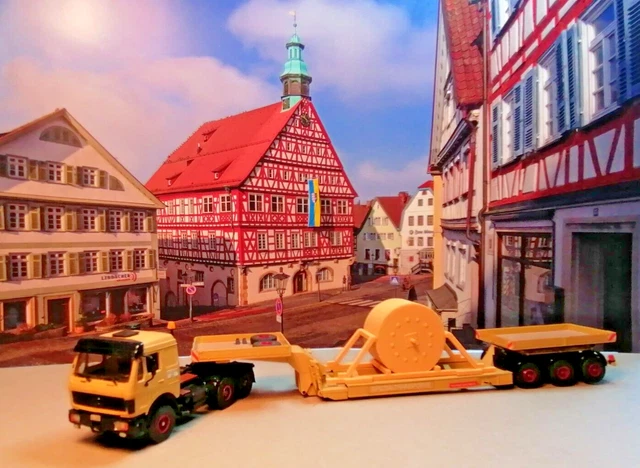 MB SK 3-ACHS-SZM mit 3-achs-Scheuerle-Tieflader, mit Kabelrolle, KIBRI ...