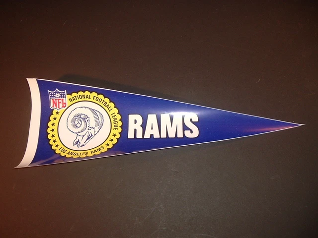 RARE1966 NFL LOS Angeles L.A. Rams logo vinyle plastique mini fanion ...