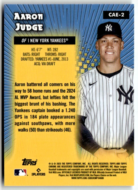 TOPPS CHROME MLB Béisbol 2025 No. CAE-2 Aaron Judge All-ETCH EUR 3,65 ...