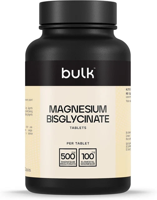 MAGNESIUM GLYCINATE 1000MG Tablets, 60 Count - High Absorption for ...