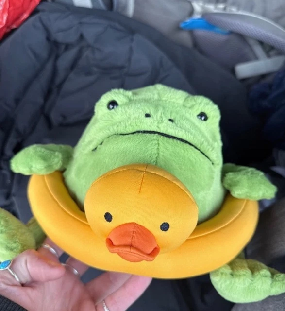 JELLYCAT RICKY RAIN Frog with Rubber Ring Duck - New Tags Soft Plush ...