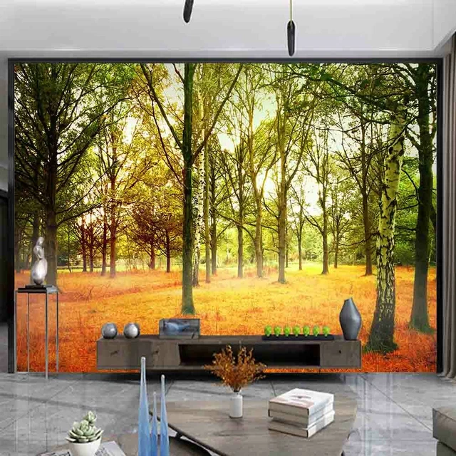 ORANGE SIMPLE GRASS 3D Full Wall Mural Photo Wallpaper Printing Home ...