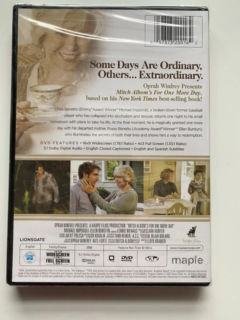 *SEALED* OPRAH WINFREY Presents Mitch Alboms For One More Day (DVD ...