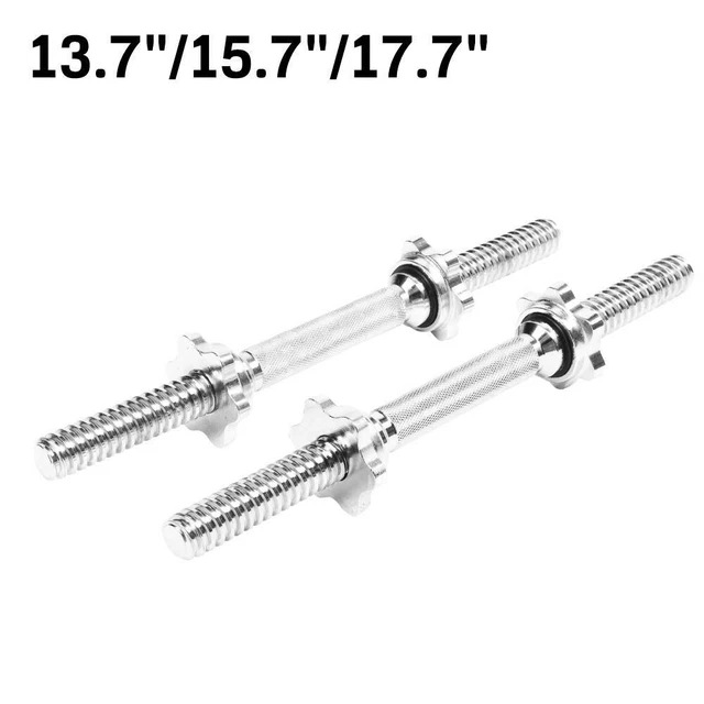 PAIR OF ADJUSTABLE Dumbbell Handles Threaded Dumbbell Bar with Star ...