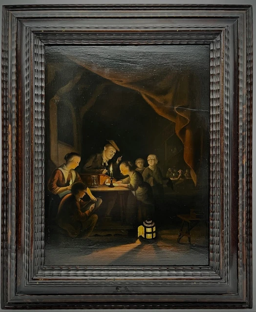 TABLEAU XIXE &LES écoliers" huile panneau École du Nord dlg Petrus van ...