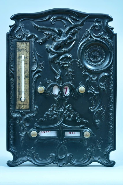 CALENDRIER PERPÉTUEL GUTTA Percha Ebonite Napoléon III thermomètre ...