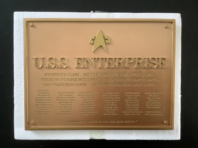 STAR TREK - U.S.S. ENTERPRISE NCC-1701-E - DEDICATION PLAQUE ...