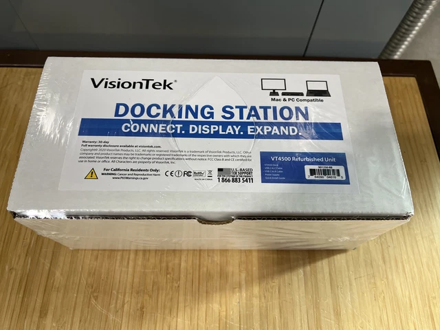 VISIONTEK VT4500 DUAL Display 4K USB-C Docking Station with Power ...