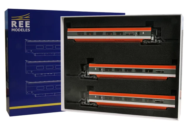 REE MODELES TGV-002 Set Of Pre-wired Of 3 Coaches for TGV-001 Or TGV ...