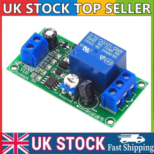 TIME ADJUSTABLE DELAY Relay Module NE555 Timer Control Switch Board 12V DC £7.99 - PicClick UK