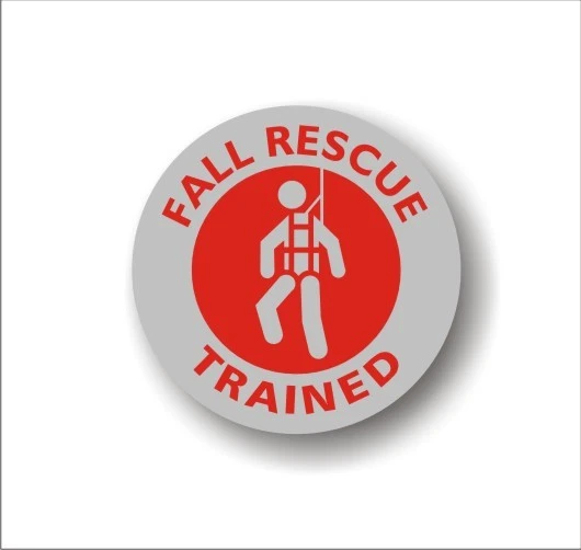 SAFETY DECAL HARD Hat FALL RESCUE TRAINED employee sticker (set of 7 ...