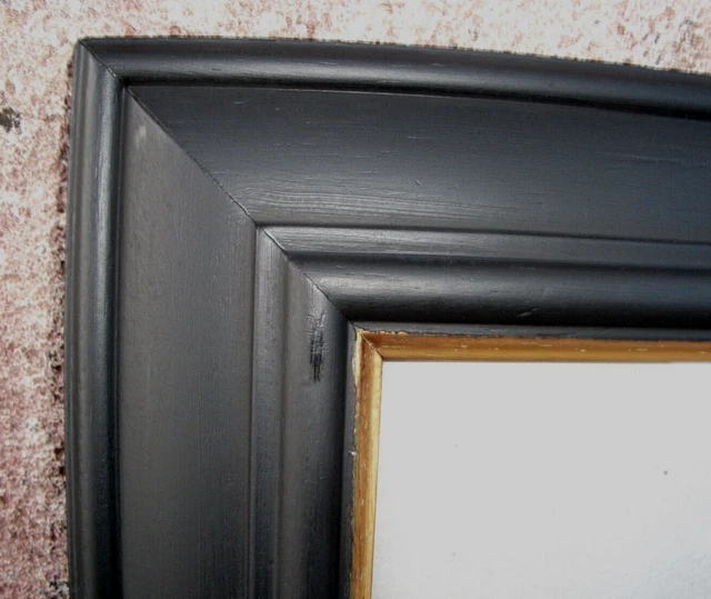 LARGE CADRE ANCIEN en bois noir et doré 41 X 35 cm Feuil. 30 X 24 cm ...