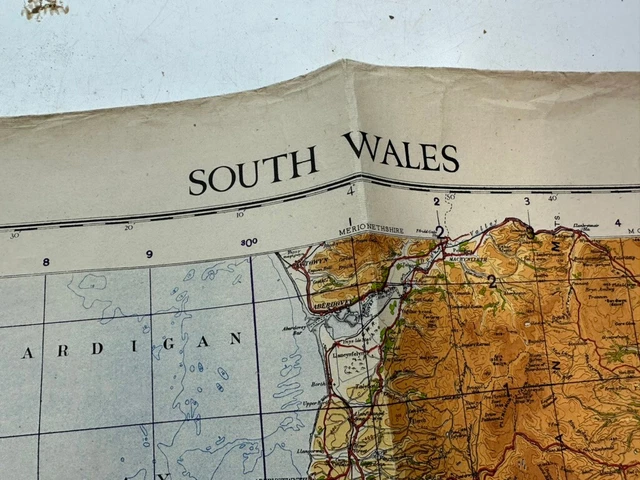 ORIGINAL WW2 BRITISH Army 1939 Map of England - RAF Bases - South Wales ...