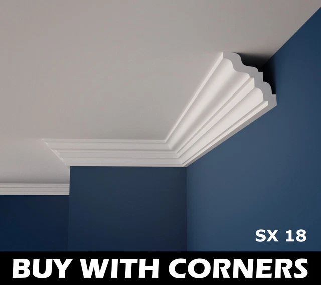 COVING CORNICE MOLDING 80mm x 80mm Lightweight SX18 Ceiling Wall XPS ...