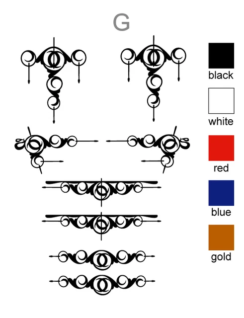 SCROLL DECORATIVE SWIRL sticker truck horse float decal set of 8 pin ...