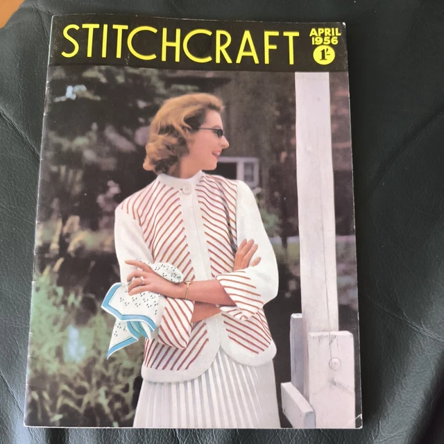 STITCHCRAFT KNITTING CROCHET needlework magazine April 1956. Great Gift ...