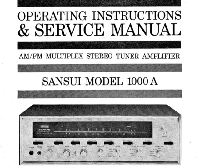 SANSUI 1000, 1000A, Schematic Diagram Service Manual Schaltplan ...