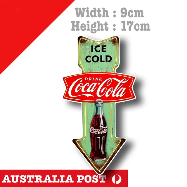 COCA COLA DRINK Ice Cold Arrow Sign Vintage Old Retro Sticker EUR 5,30 ...