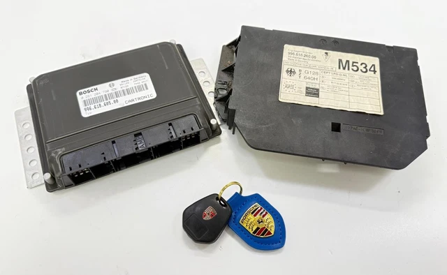 PORSCHE 996 CARRERA 3.4 ECU Kit Engine DME Immobiliser & Key Head 2000 ...