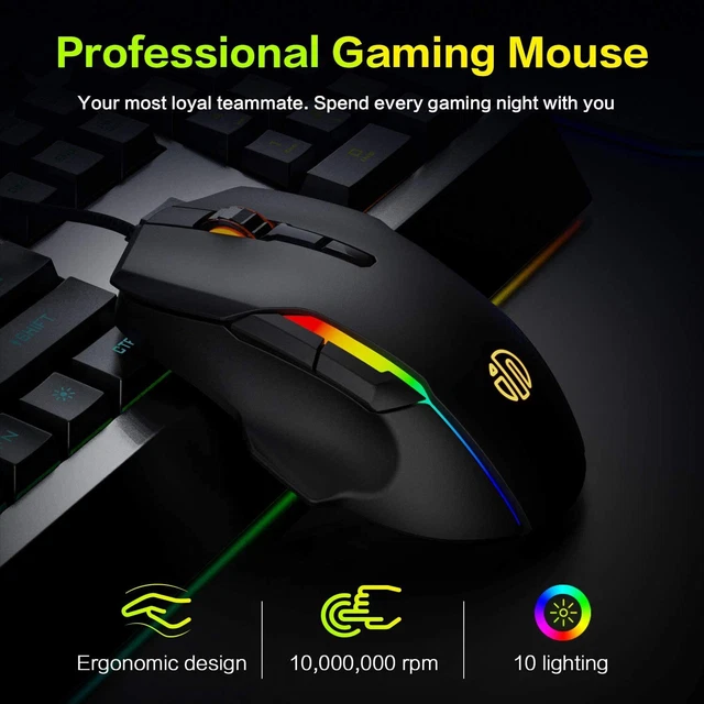 PROFESSIONAL RGB GAMING Mouse Wired Programmable Buttons Chroma Backlit ...