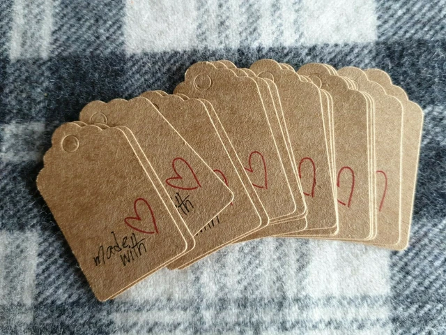 20 SWING TAGS Gorgeous 5cm Brown Kraft Paper & Twine Fastener Made with ...