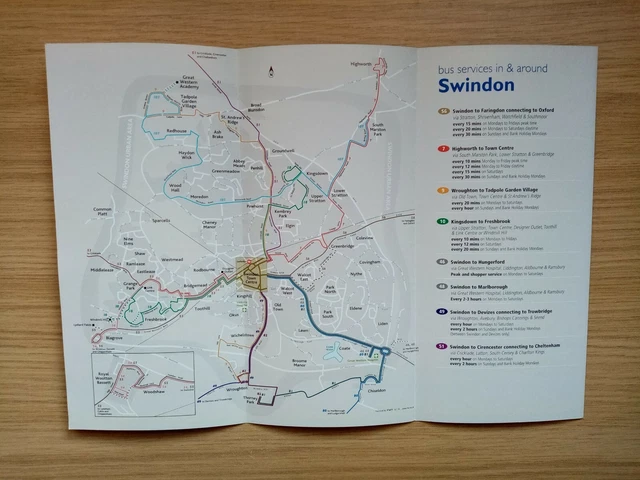 STAGECOACH WEST BUSES 2019 Swindon Area Bus Network Map And Travel ...