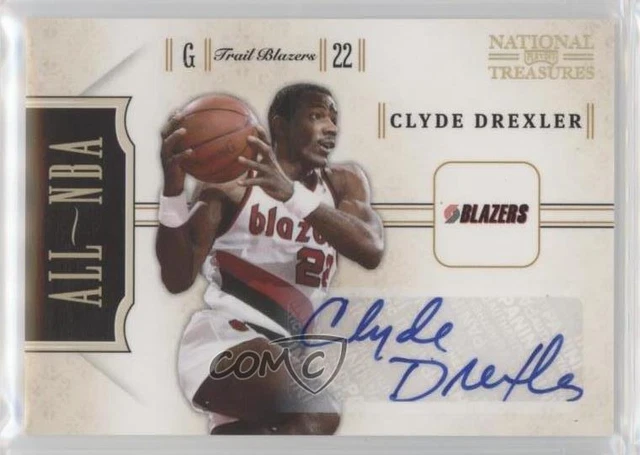 2010 PLAYOFF NATIONAL Treasures All-NBA Signatures /10 Clyde Drexler #4 ...