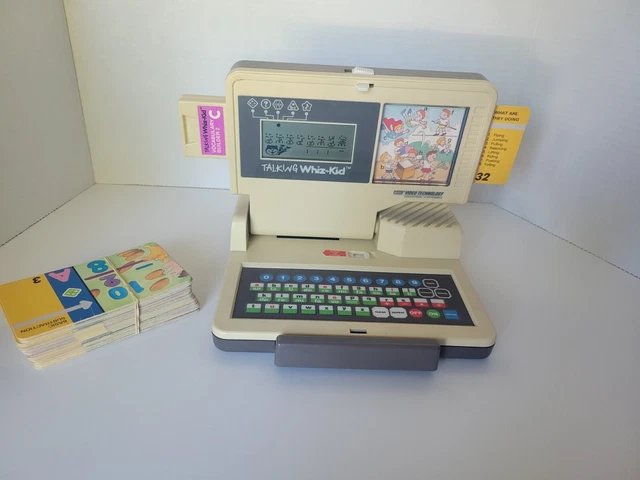 TALKING WHIZ-KID VTECH Toy Computer Learning System 1986 With 70+ Cards ...