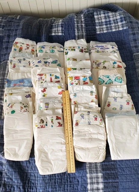 22 VINTAGE PLASTIC Back Diapers ABDL Pampers Huggies Boys Him 1990's ...