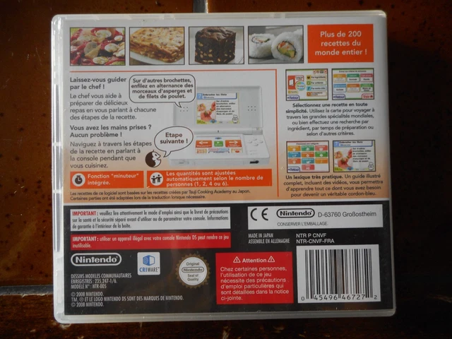 JEU NINTENDO DS complet Leçons de cuisine "Qu'allons-nous manger ...