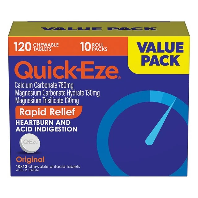 QUICK EZE ORIGINAL Tablets 120 Value Pack $20.00 - PicClick AU