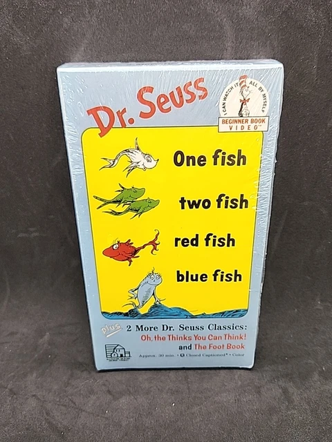 DR. SEUSS ONE Fish Two Fish Red Fish Blue Fish VHS video tape sealed ...