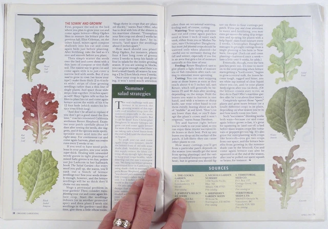 1997 APR ORGANIC GARDENING composting guide SHADE PERENNIALS lettuce ...