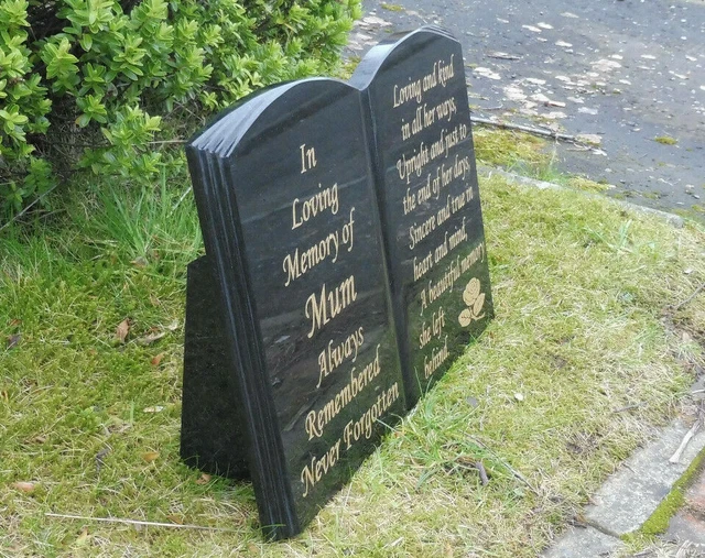GRAVE PLAQUE PERSONALISED memorial stone book design own wording ...