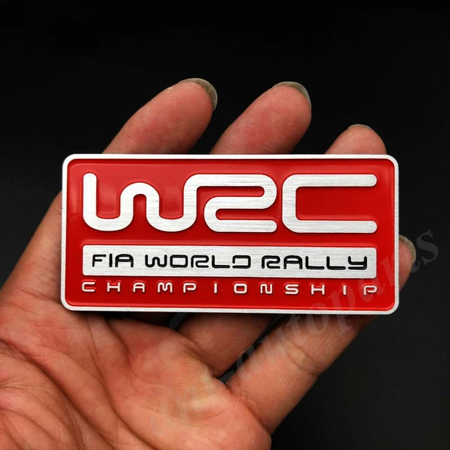 3D METAL RED WRC FIA World Rally Championship Car Emblem Badge Decal ...