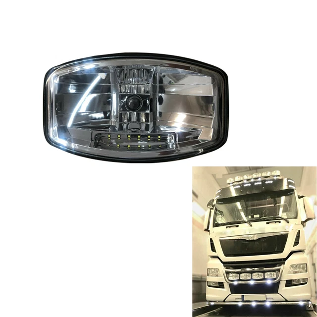 FIT SCANIA VOLVO DAF MAN Truck 24v 9.5'' Jumbo Oval Black ABS Spot Lamp ...