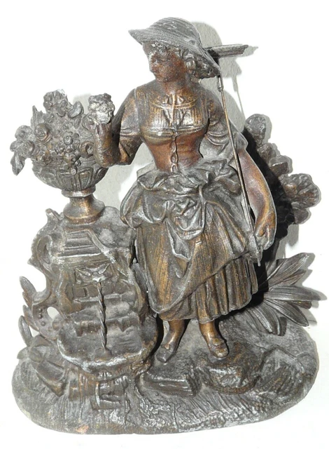 LA JARDINIERE ET La Fontaine Sculpture En Regule Ancienne EUR 20,00 ...